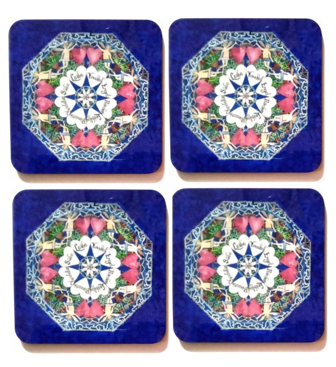 Pennsylvania Dutch Coasters Set, Fraktur Design - Etsy