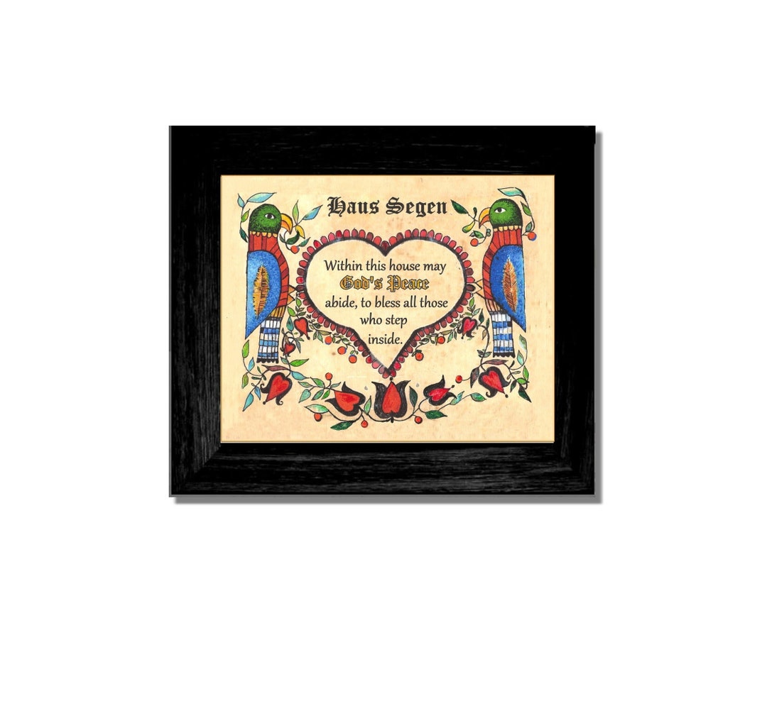 House Blessing, Framed Print, Traditional PA Dutch Fraktur - Etsy