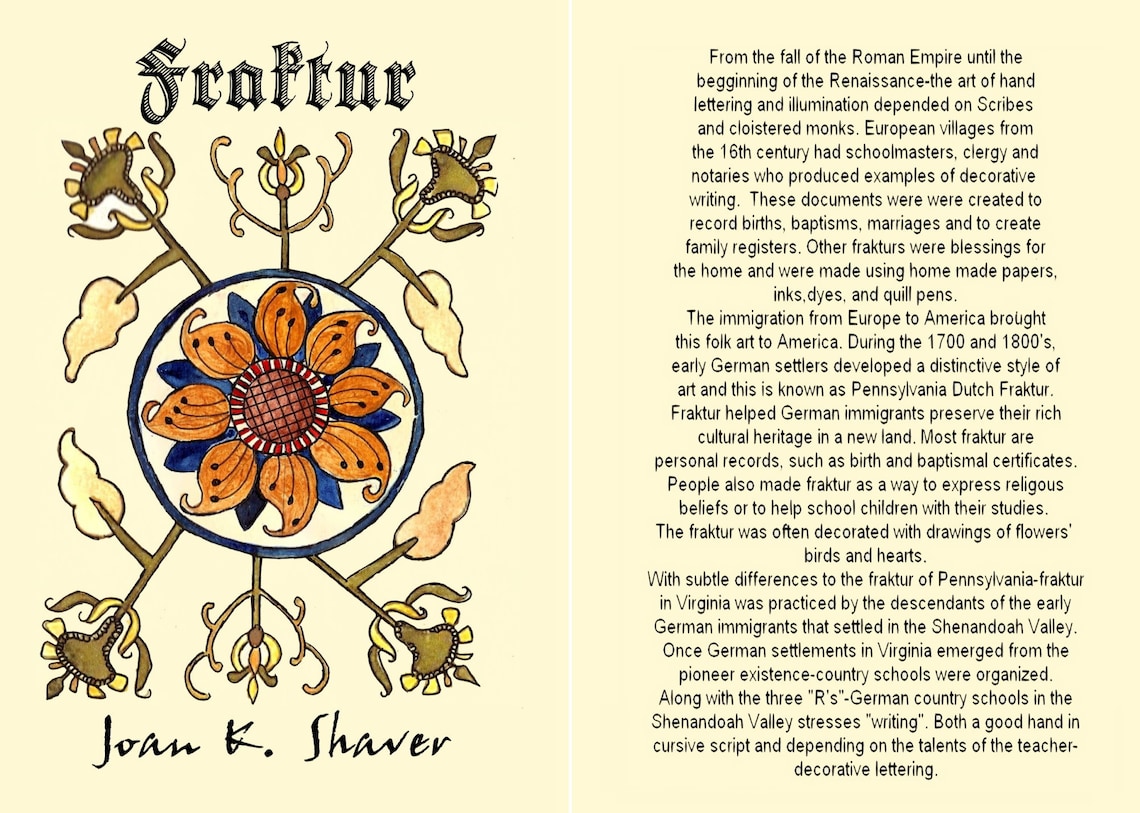 Pennsylvania German Fraktur Folk Art-winter is Past-framed Print - Etsy