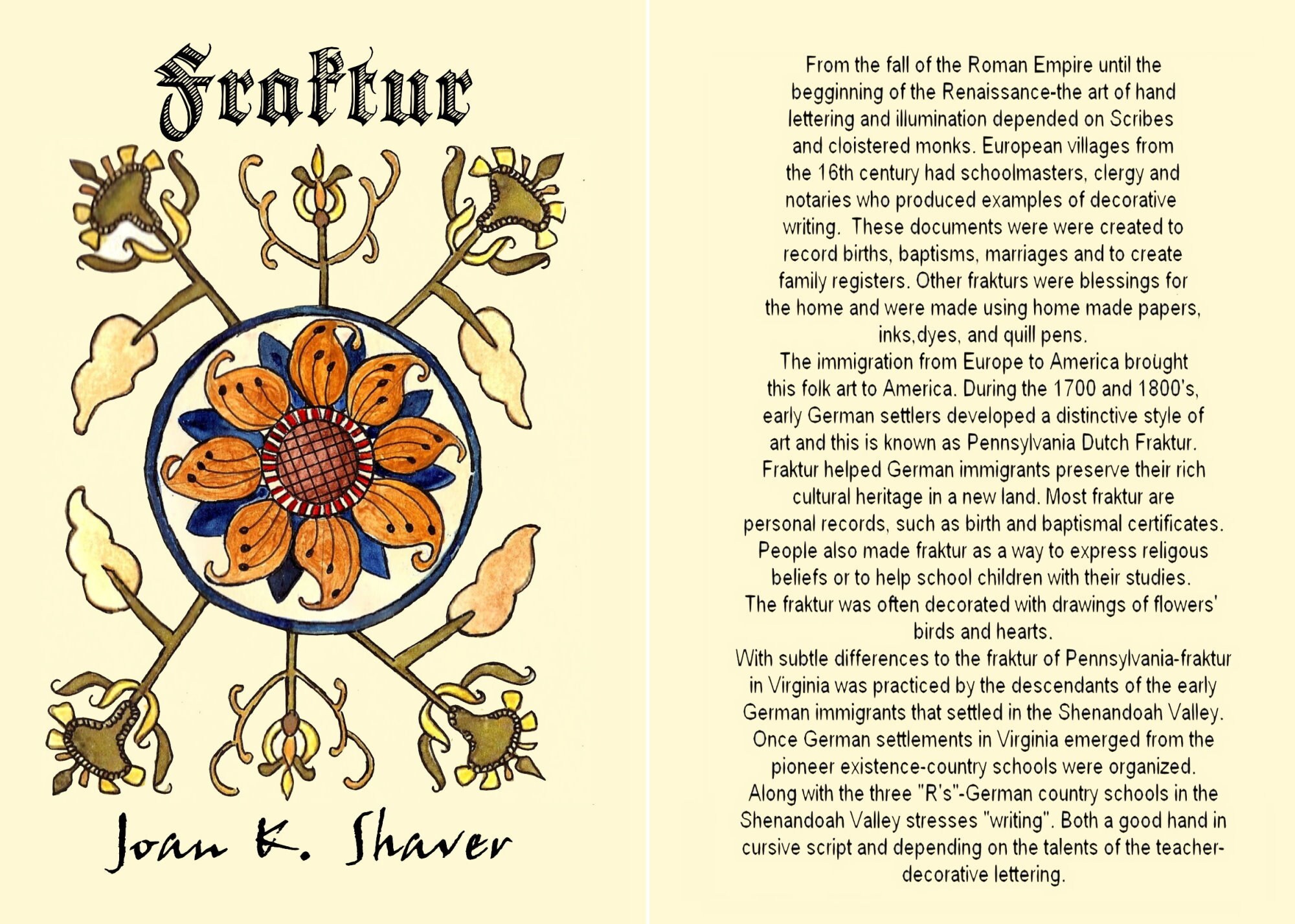 Pennsylvania German Fraktur Folk Art-winter is Past-framed Print - Etsy