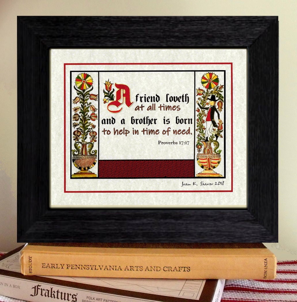 Pennsylvania German FRAKTUR Folk Art, Pennsylvania Dutch Design - Etsy