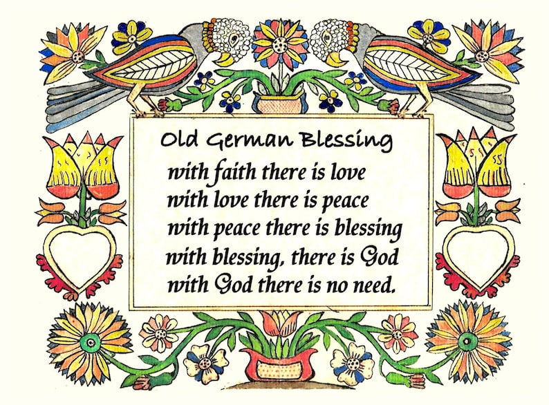Pennsylvania Dutch Fraktur, German Prayer, German Text - Etsy