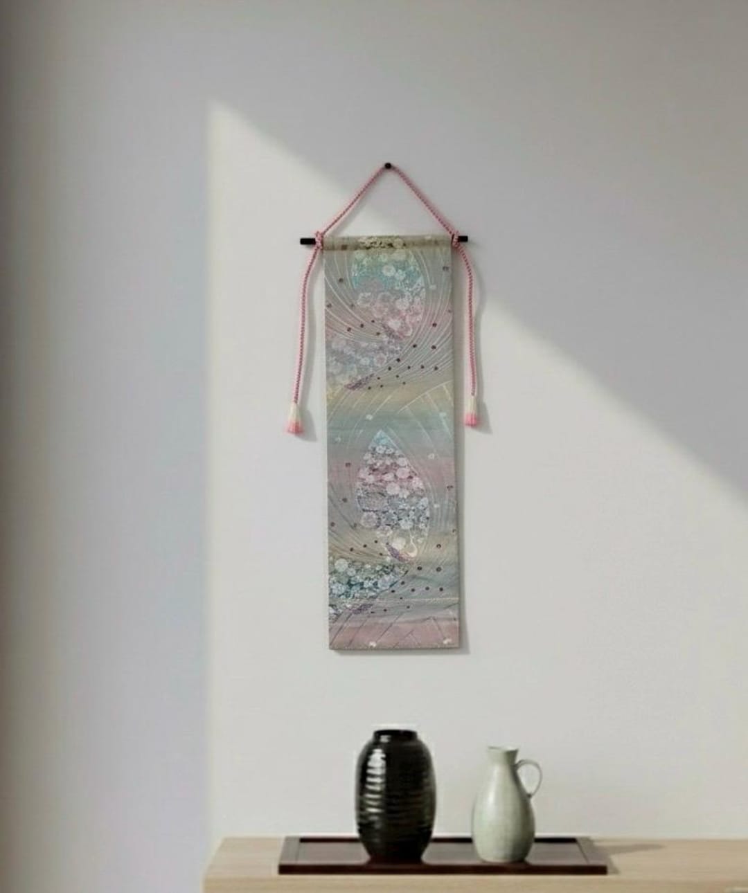 Pastel Japanese Obi Wall Hanging｜upcycled Kimono Tapestry｜handmade ...