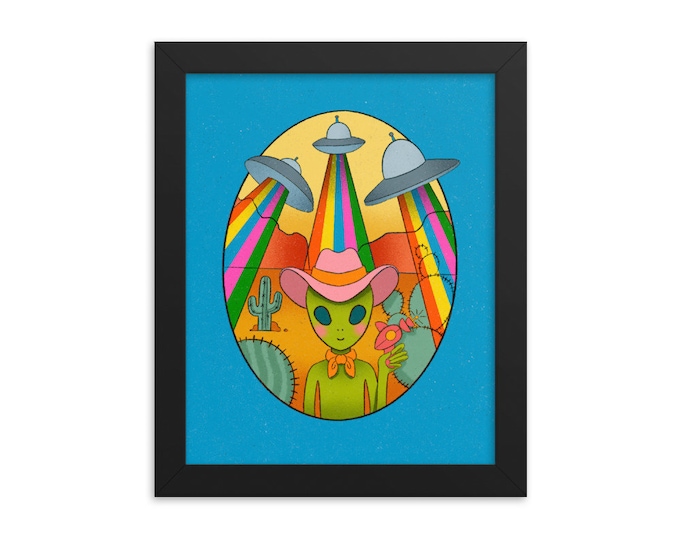 Space Cowboy Alien Art Print Choose Your Size 5x7 8x10 - Etsy