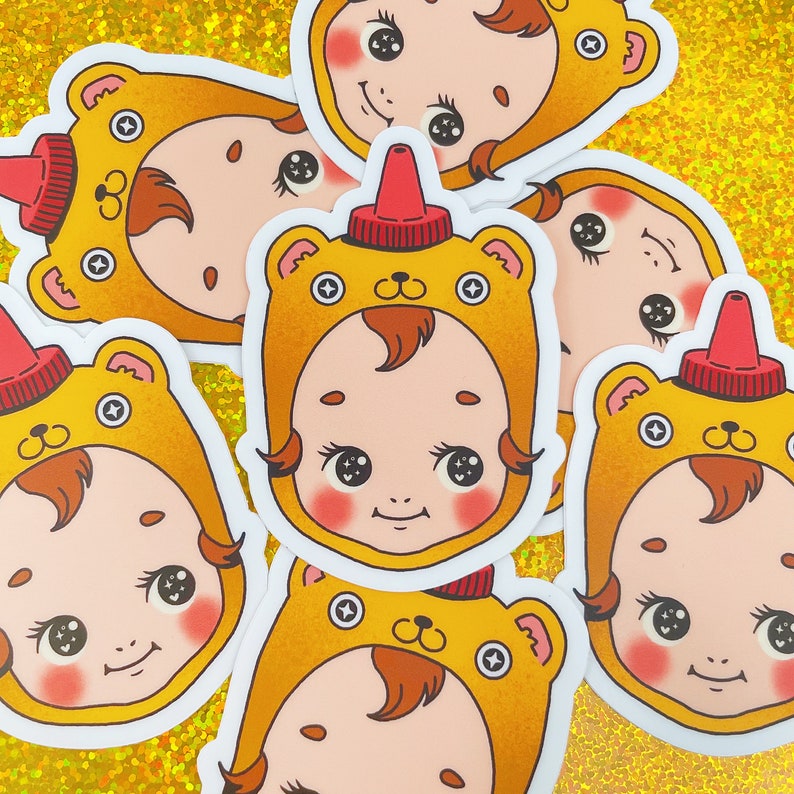 Kewpie Honey Bear - Vinyl Sticker - Kewpie Honey Bear Bottle Kawaii ...