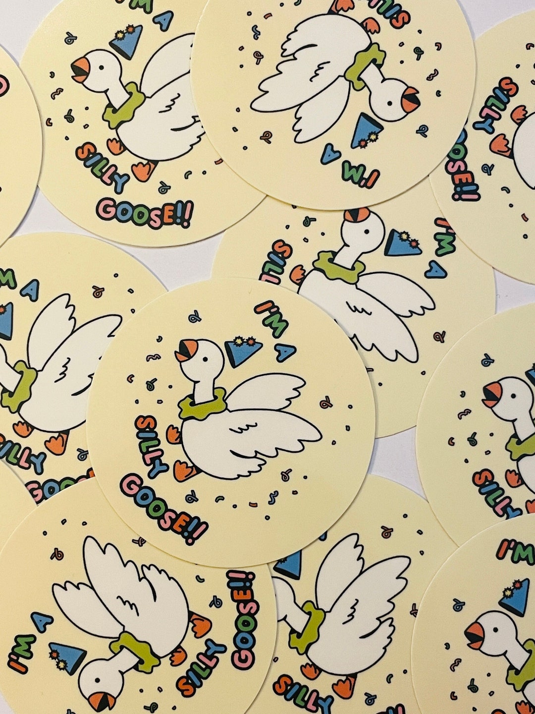 Silly Goose - Vinyl Sticker - Cute Kawaii Weatherproof Waterproof Clown ...