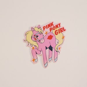 Pink Pony Girl - Vinyl Sticker - Cute Kawaii Weatherproof Waterproof ...