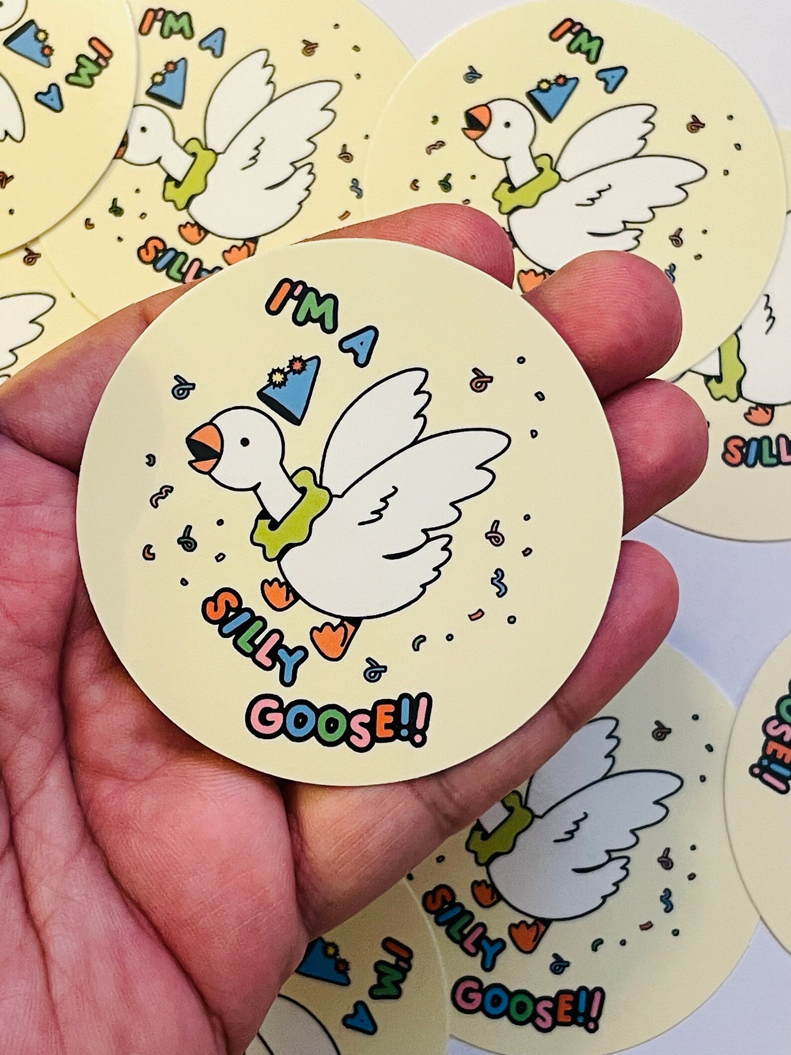 Silly Goose - Vinyl Sticker - Cute Kawaii Weatherproof Waterproof Clown ...