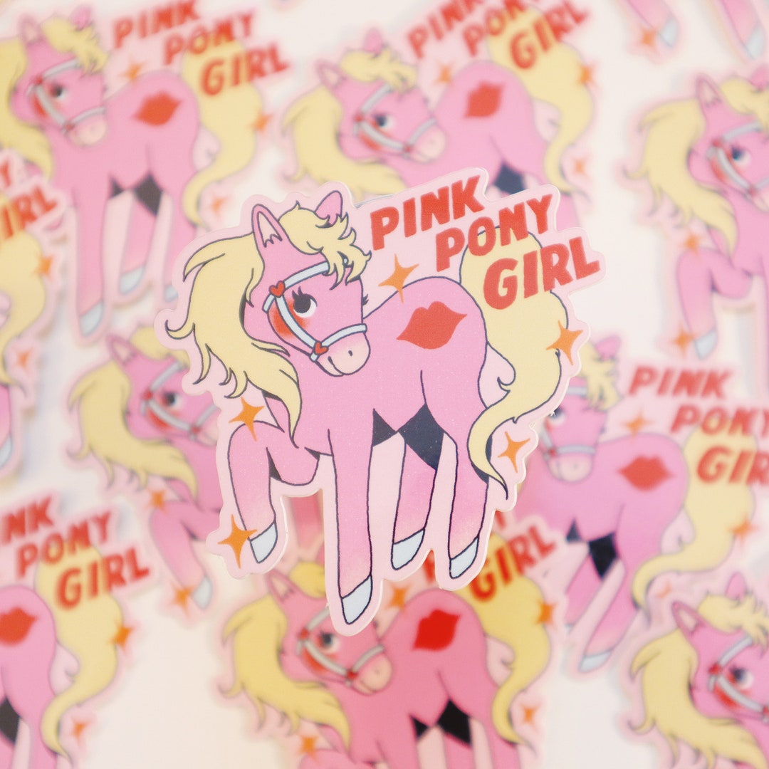 Pink Pony Girl - Vinyl Sticker - Cute Kawaii Weatherproof Waterproof ...