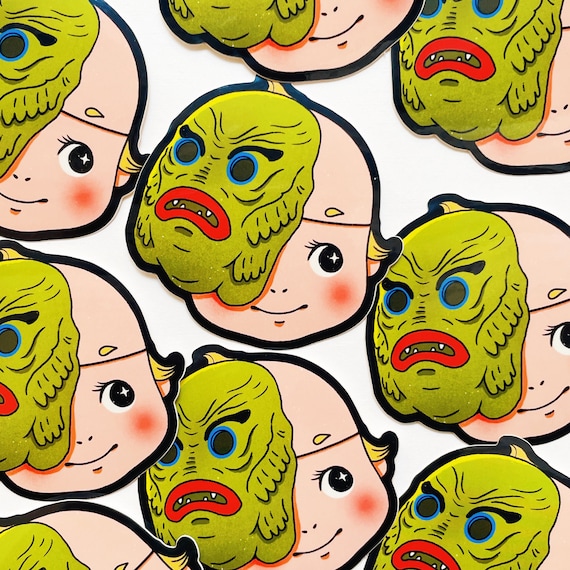 Creature Kewpie Vinyl Sticker Horror Classic Monster Black | Etsy