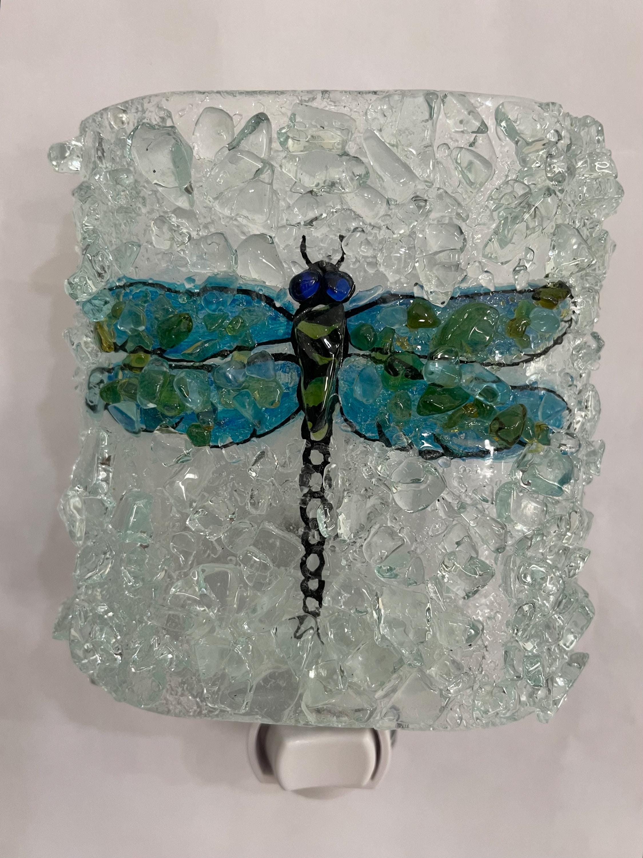 Recycled Glass Dargonfly Night Light by Reborn Glass - Etsy