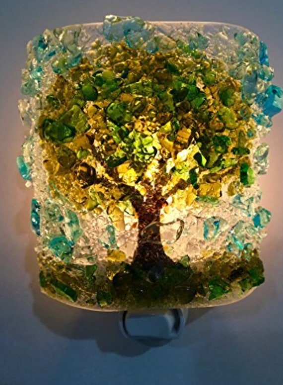 Recycled Glass Oak Tree of Life Night Light Nightlight - Etsy