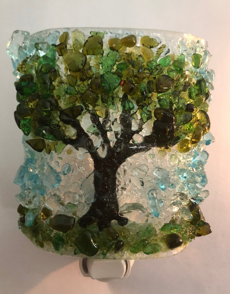 Recycled Glass Oak Tree of Life Night Light Nightlight - Etsy