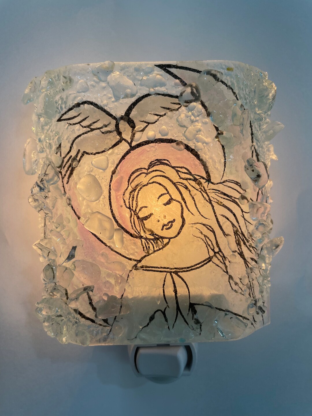 Recycled Angel Night Light by Reborn Glass - Etsy
