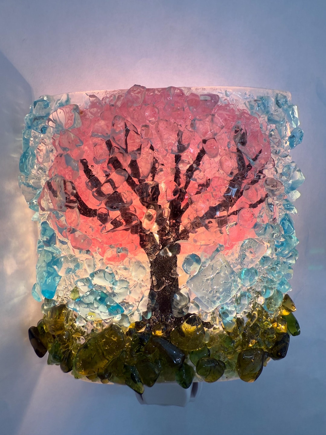 Recycled Glass Cherry Blossom Tree Night Light Nightlight - Etsy