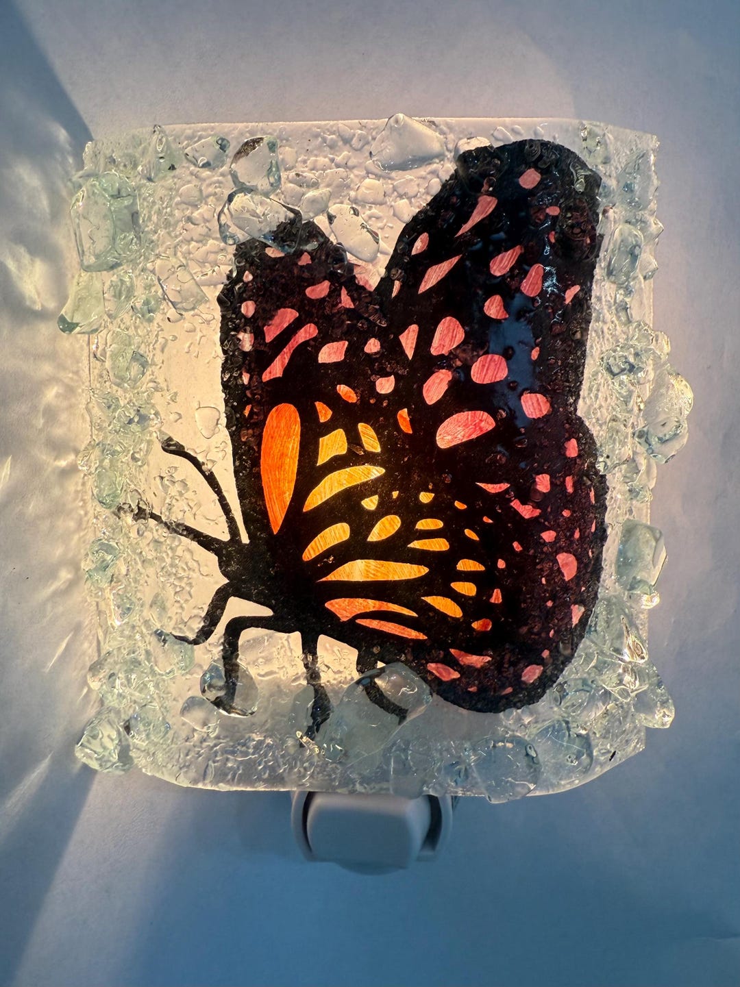 Recycled Glass Butterfly Night Light by Reborn Glass - Etsy