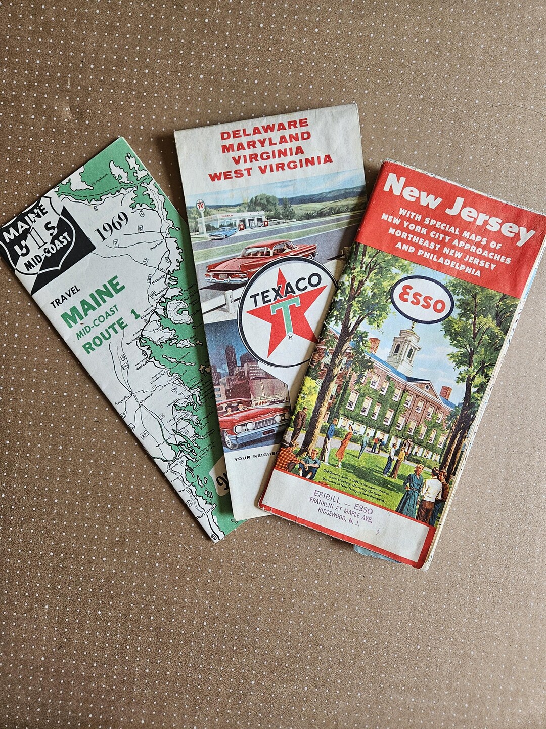 Three Vintage Road Maps - Etsy