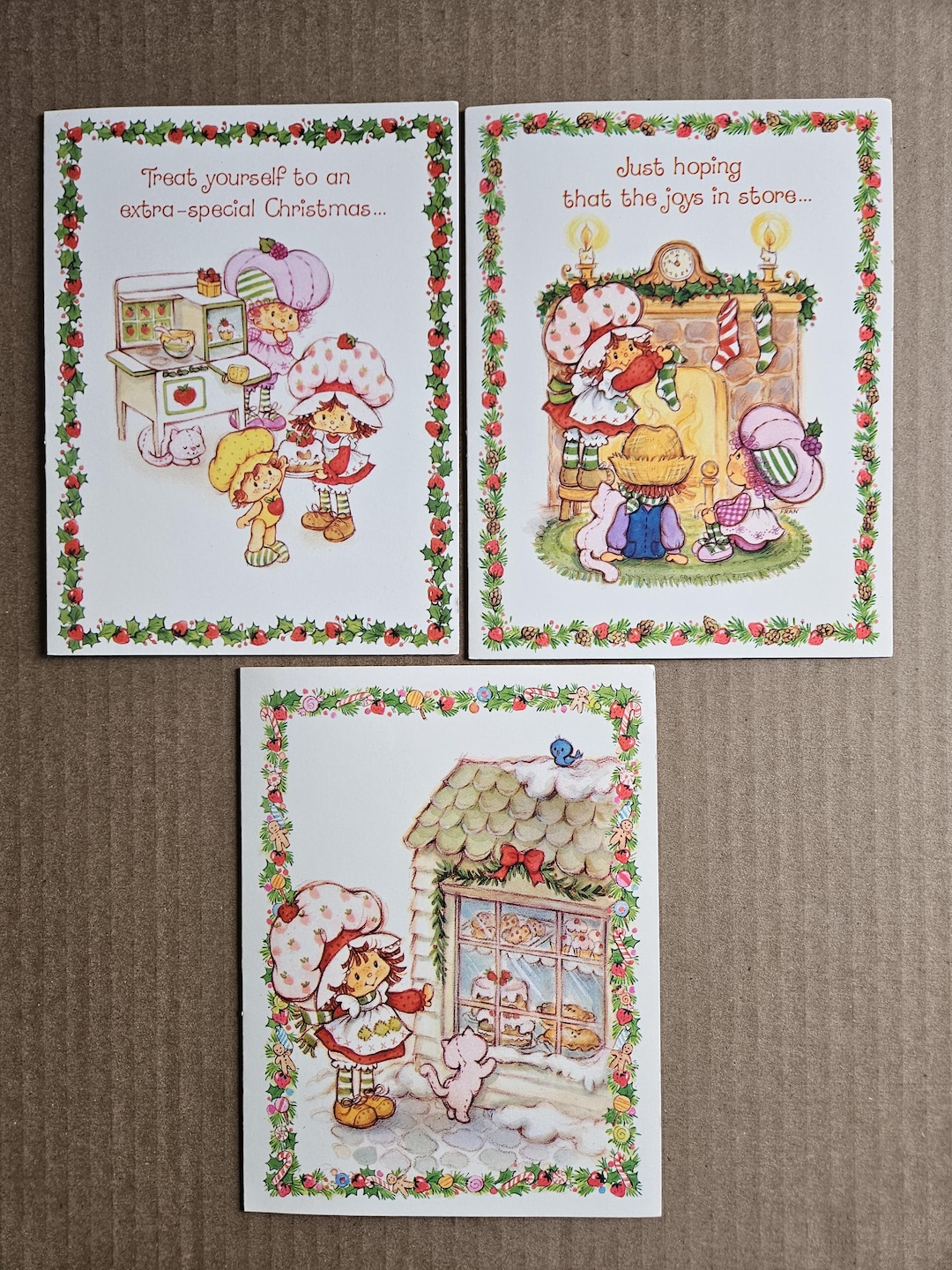 Set of Three Strawberry Shortcake Cards - Etsy
