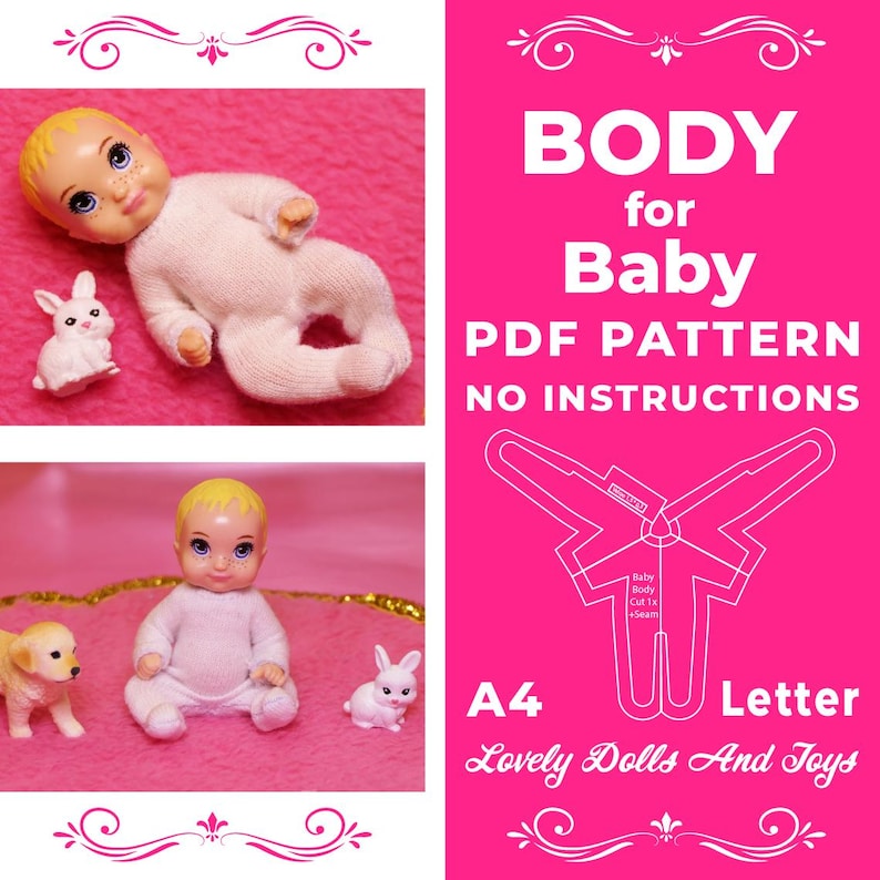 Sewing Pattern for Baby No Instructions A4 and Letter Paper Size BABY ...