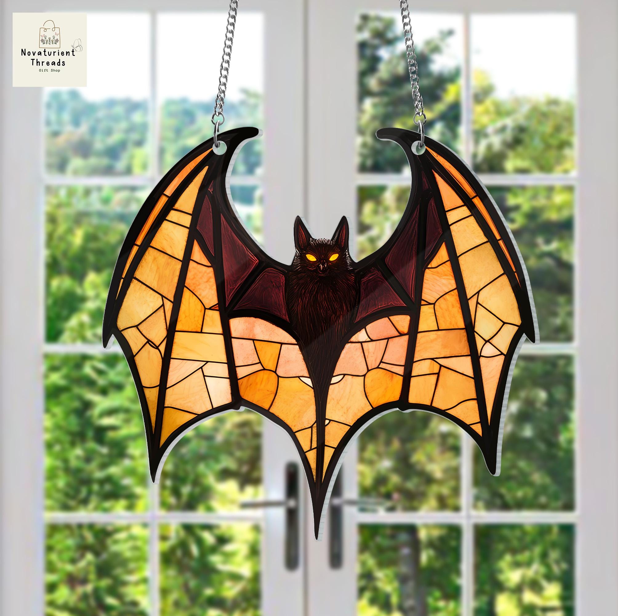 Bat Acrylic Window Hangings, Bat Lovers Gift,spooky Bat Decoration ...