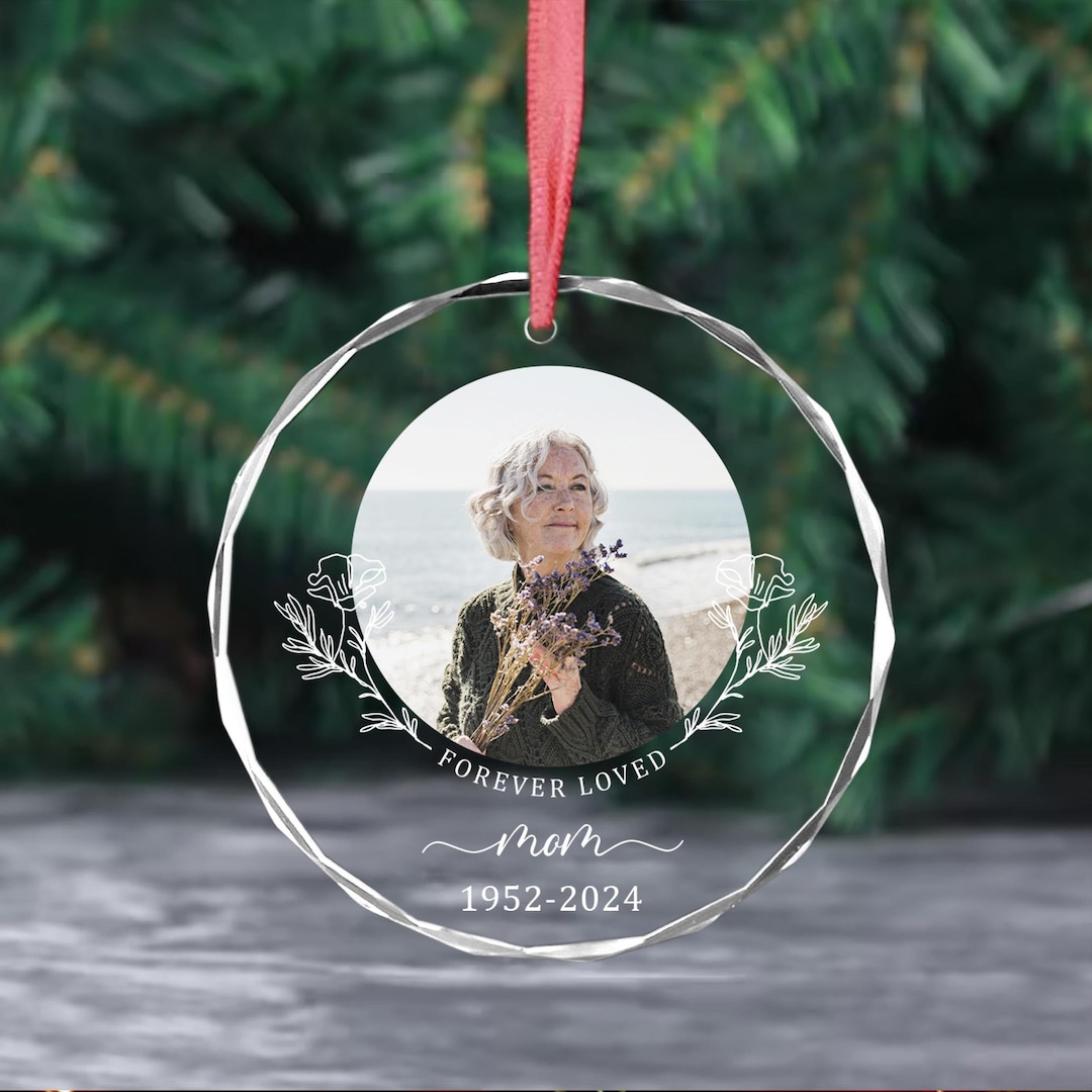 Custom Photo Memorial Ornament, Dad Mom Remembrance Christmas Ornament ...