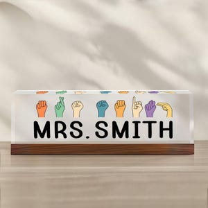 ASL Teacher Gifts, Sign Language Gift, Personalized Teacher Language ...