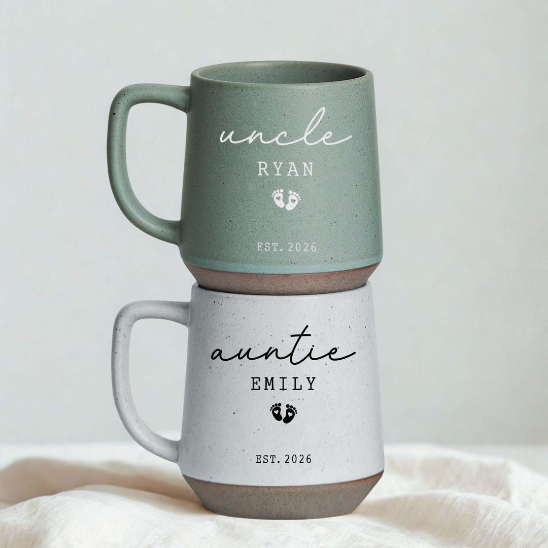 Custom Name Auntie Mug, Baby Announcement Gift for Aunt, Personalized ...