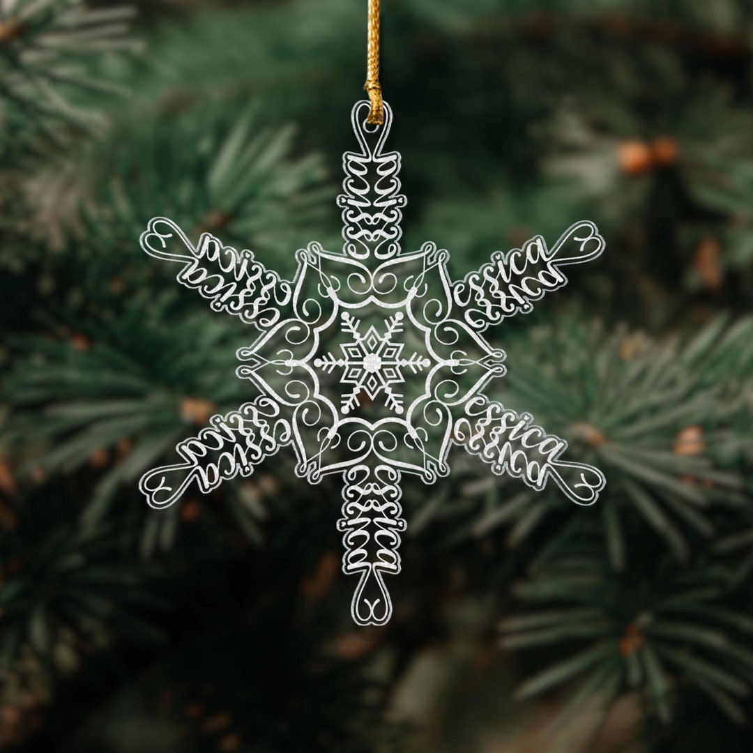 Custom Name Snowflake Ornament, 2024 Ornament, Name Flake Ornament ...