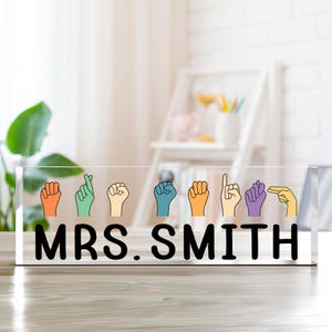 ASL Teacher Gifts, Sign Language Gift, Personalized Teacher Language ...