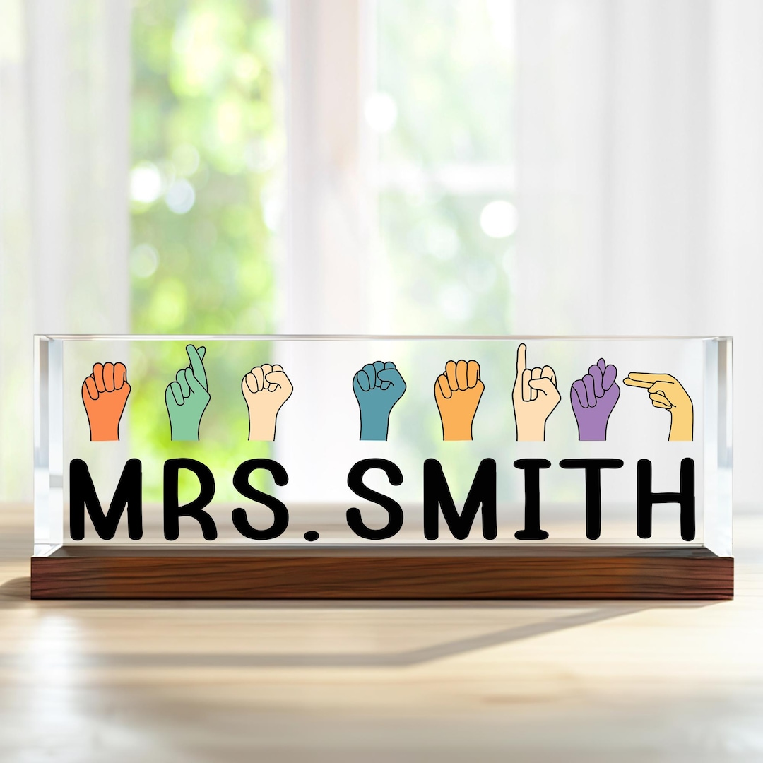 ASL Teacher Gifts, Sign Language Gift, Personalized Teacher Language ...
