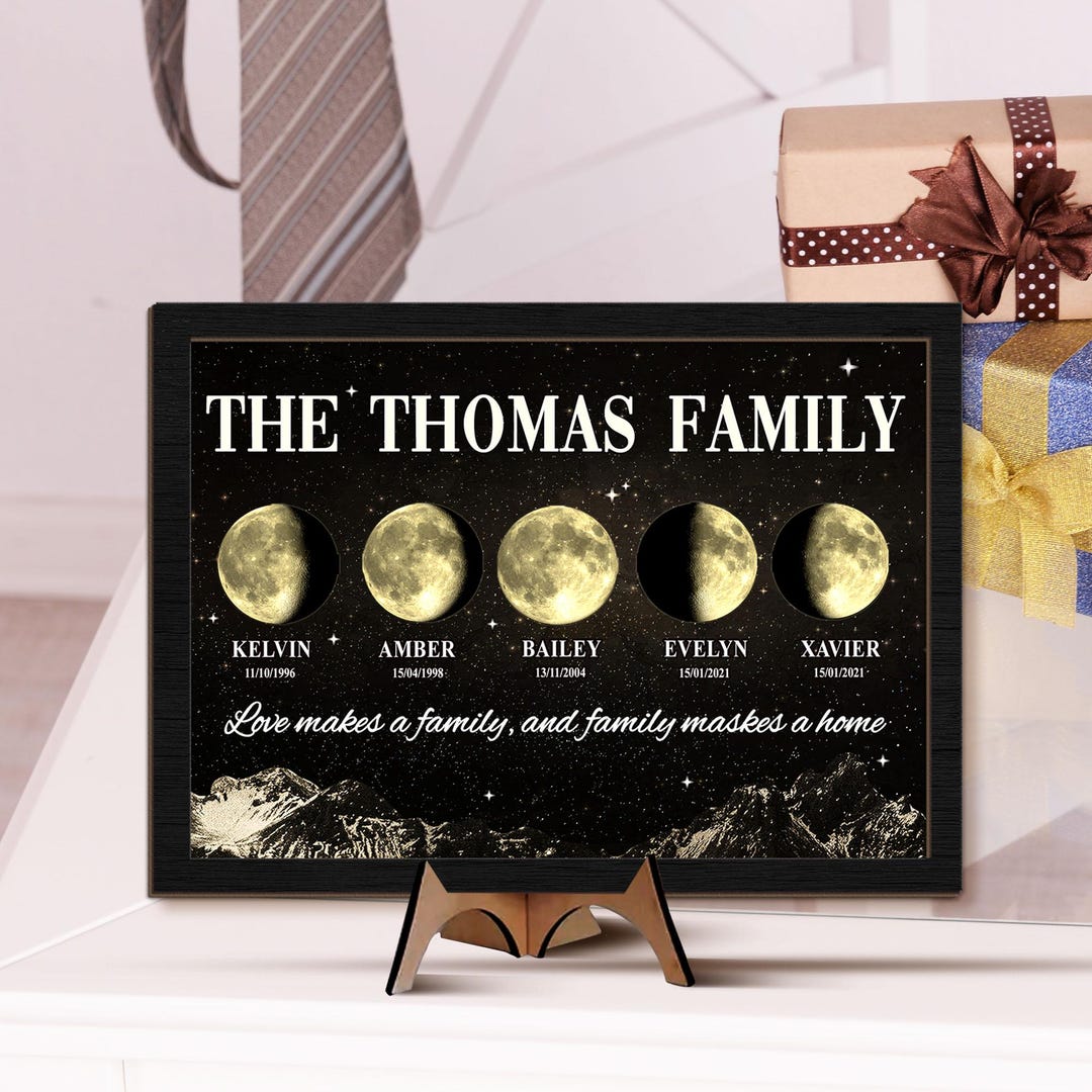 Personalised Family Moon Phase Print, Custom Moon Phase, Personalized ...