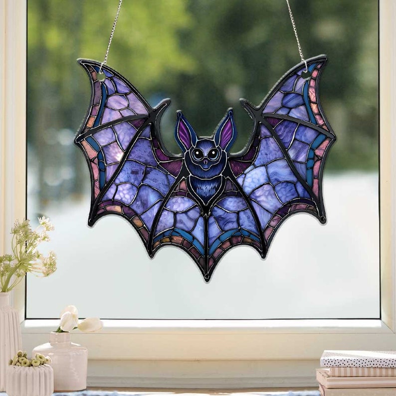 Bat Acrylic Window Hangings, Bat Lovers Gift,spooky Bat Decoration ...