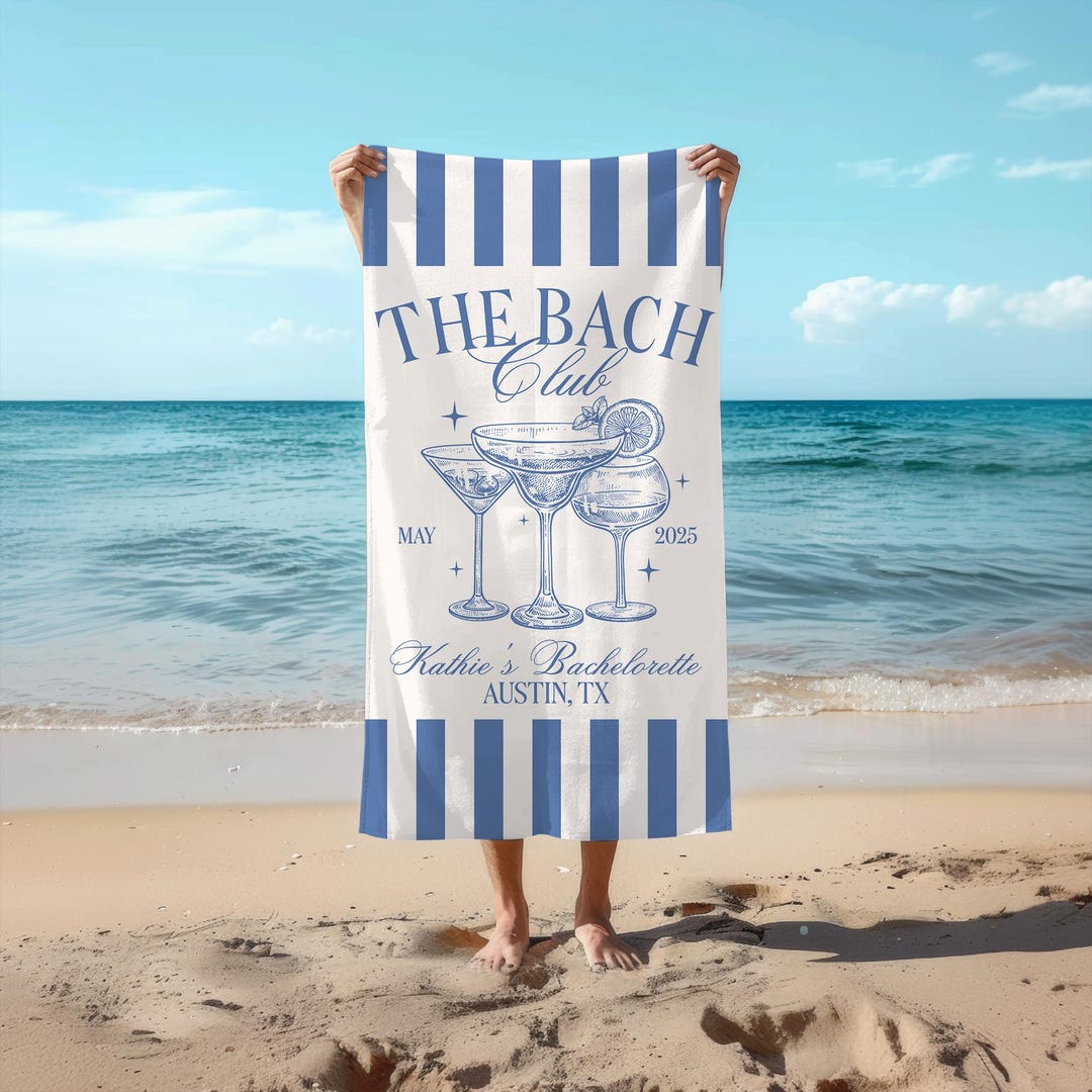 Bachelorette Beach Towel, The Bach Club Custom Bachelorette Party Beach ...