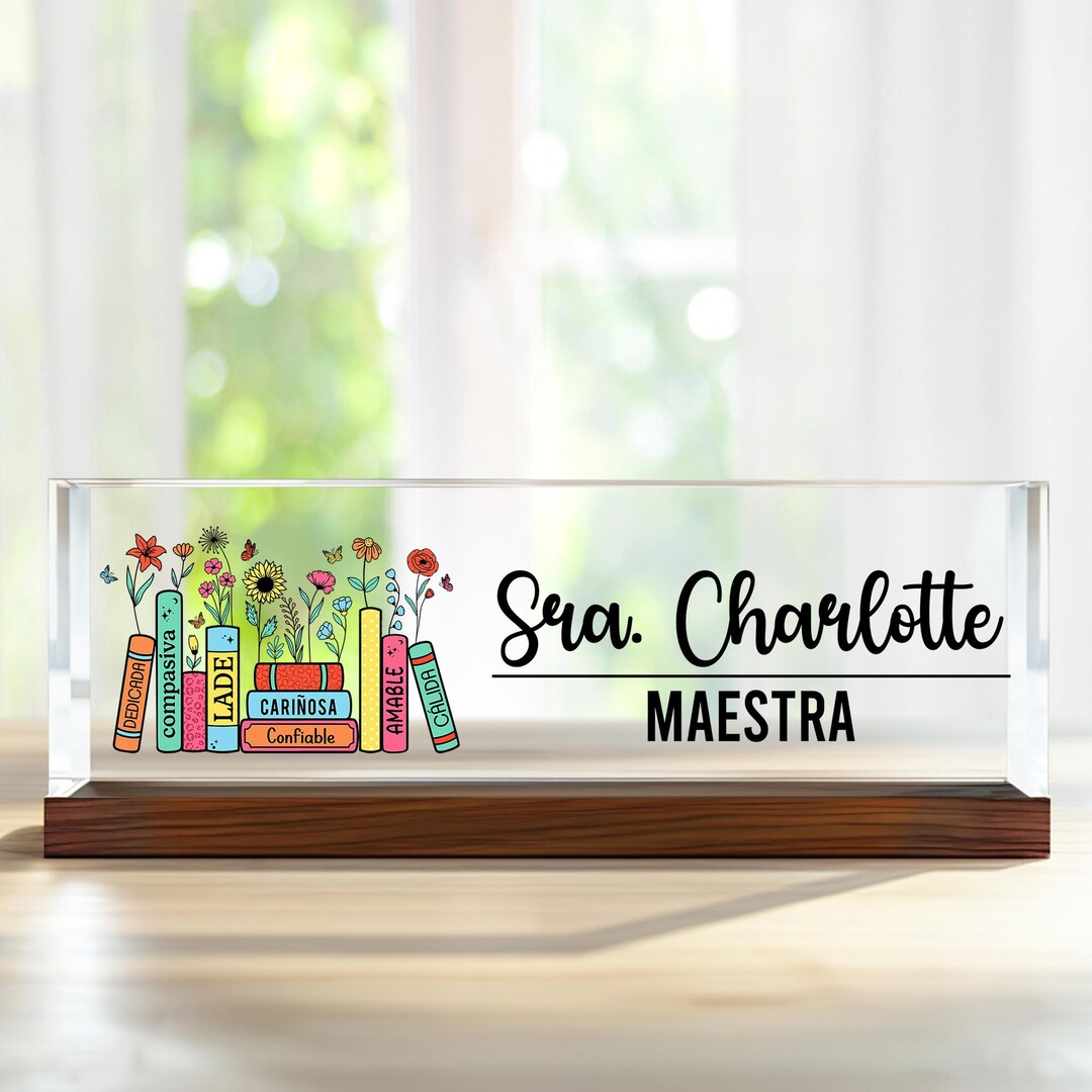 Spanish Teacher Desk Name Plate, Maestra Desk Sign, Teacher ...