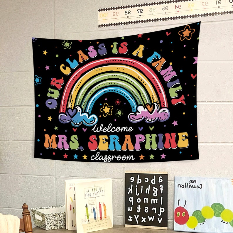 Personalized Name Teacher Classroom Tapestry, Teacher Classroom Decor ...
