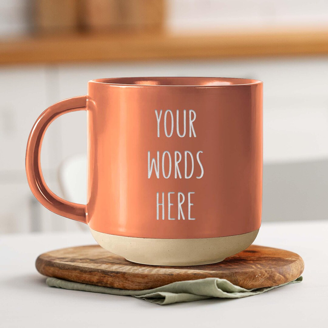 Custom Text Coffee Mug, Engraved Coffee Cup, Personalize Text Mug With ...
