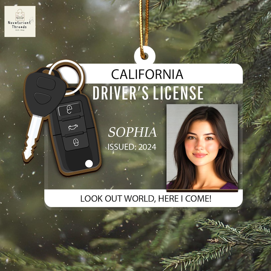 Personalized Photo New Driver Ornament 2024, Drivers License Ornament ...