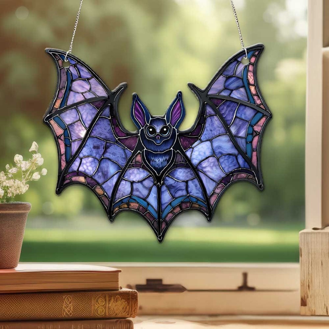 Bat Acrylic Window Hangings, Bat Lovers Gift,spooky Bat Decoration ...