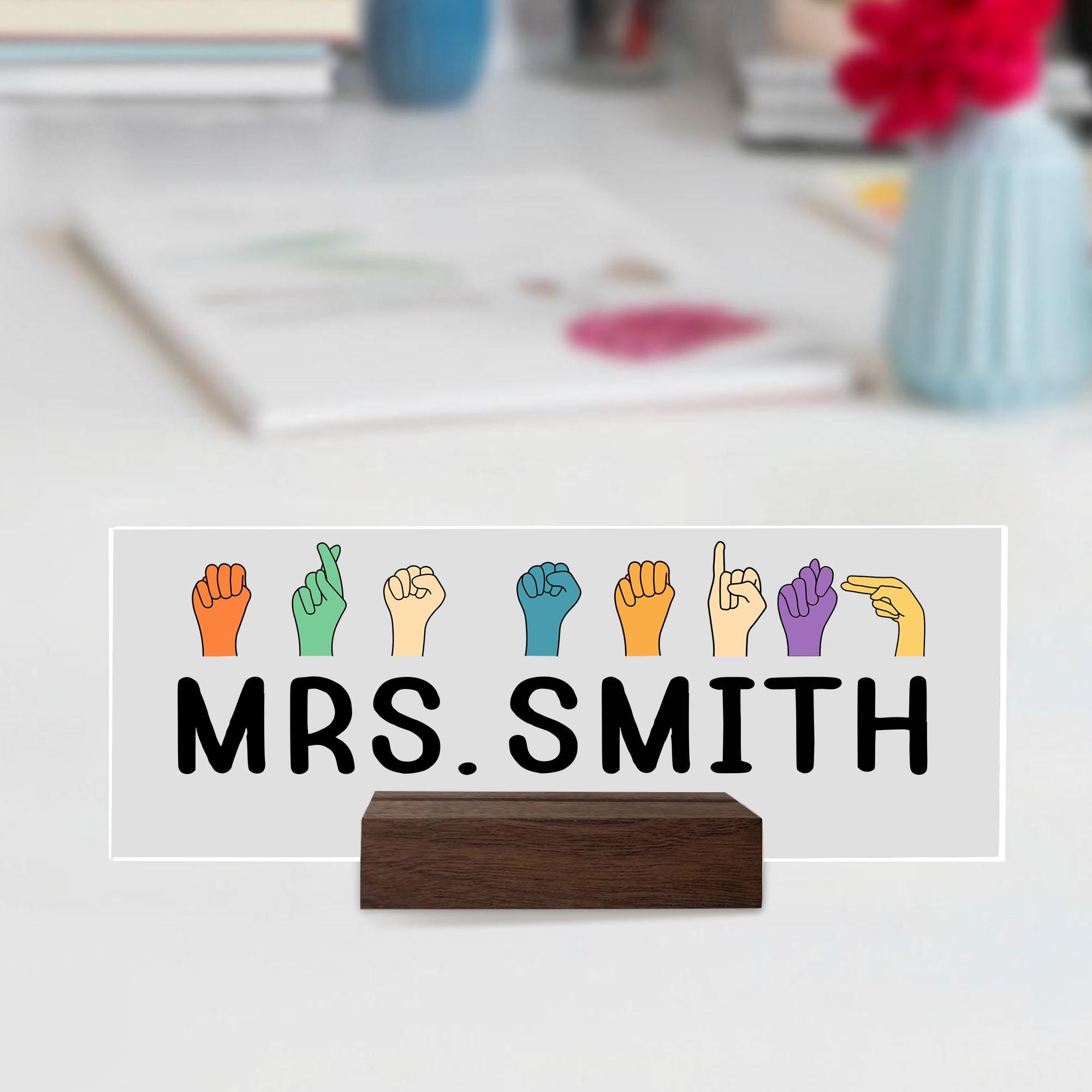 ASL Teacher Gifts, Sign Language Gift, Personalized Teacher Language ...