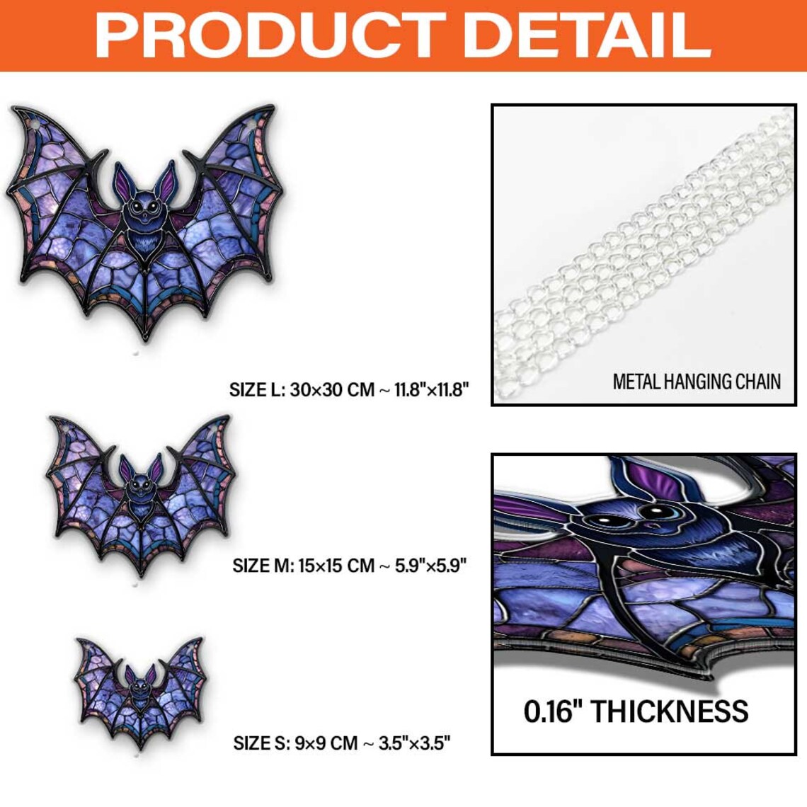 Bat Acrylic Window Hangings, Bat Lovers Gift,spooky Bat Decoration ...