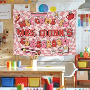 Personalized Back to School Banner, Welcome Classroom Tapestry ...