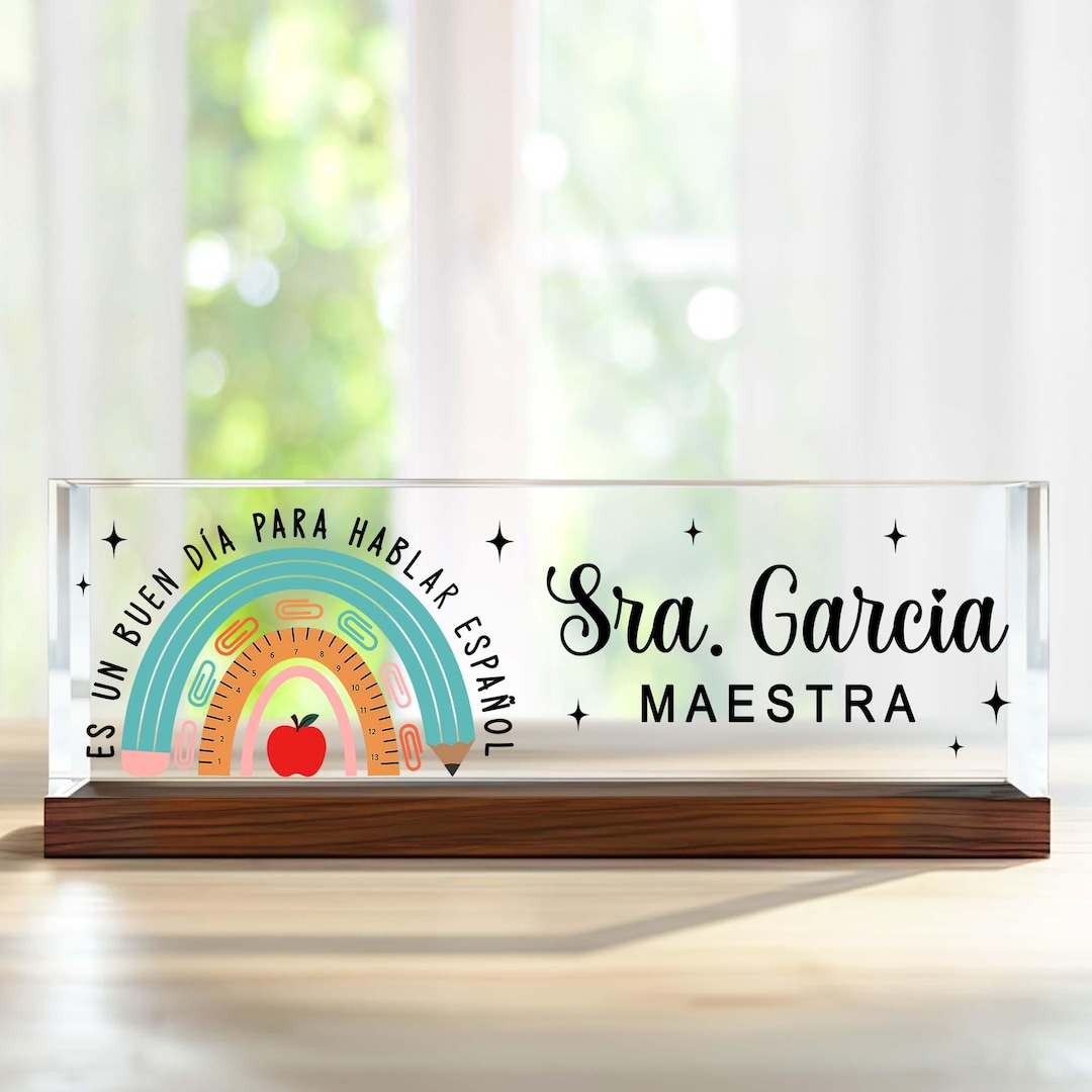Spanish Teacher Desk Name Plate, Maestra Teacher Gift, Teacher ...