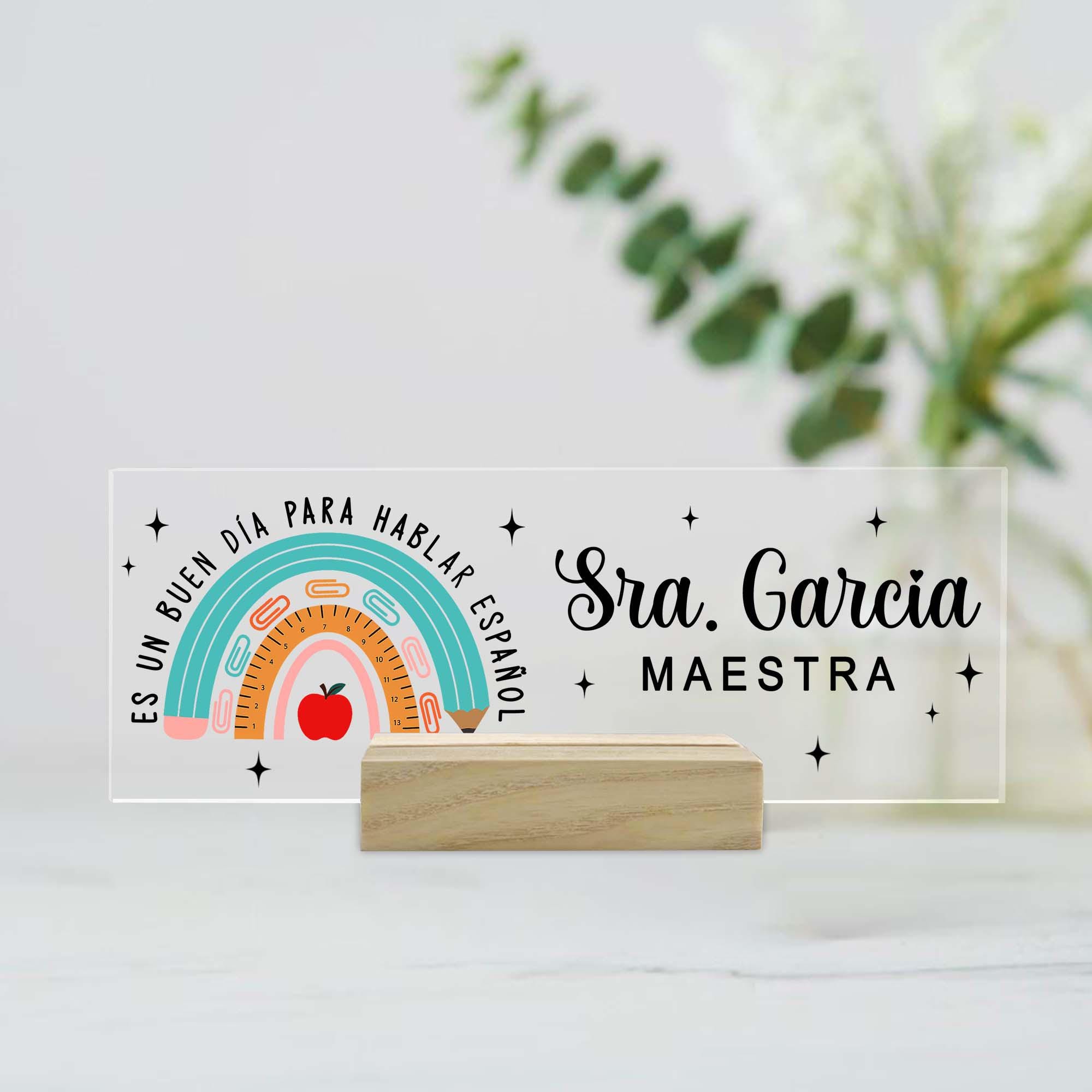 Spanish Teacher Desk Name Plate, Maestra Teacher Gift, Teacher ...