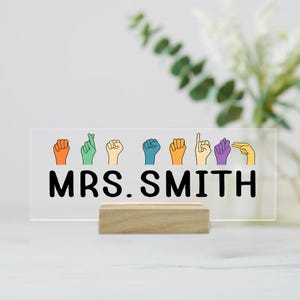ASL Teacher Gifts, Sign Language Gift, Personalized Teacher Language ...