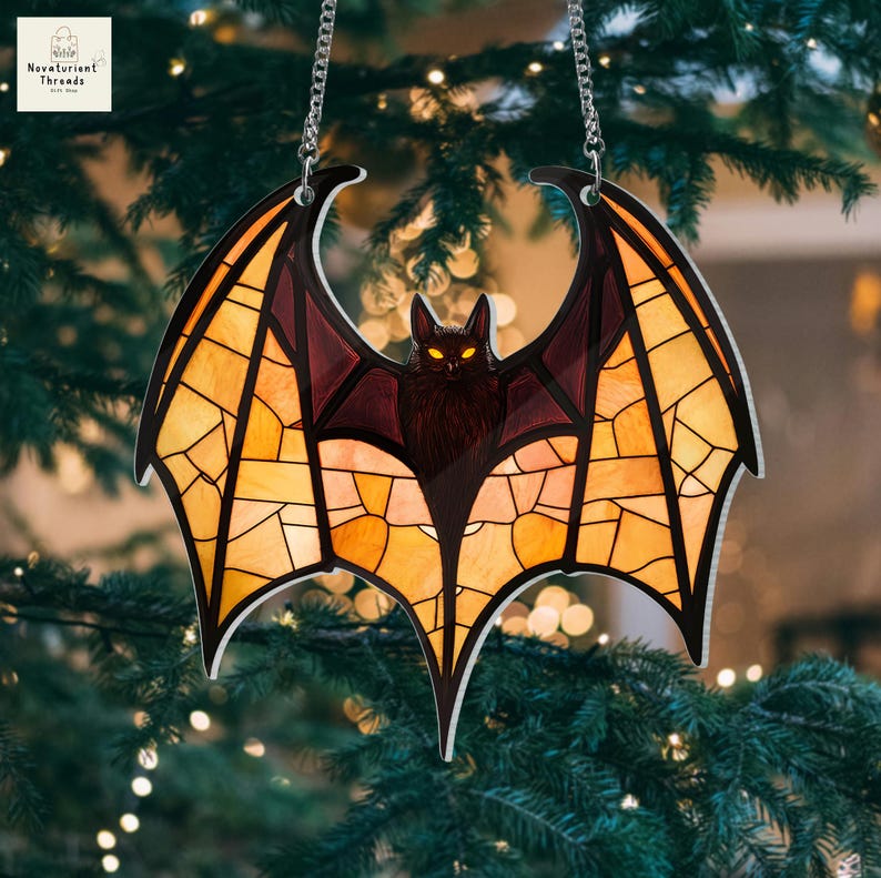 Bat Acrylic Window Hangings, Bat Lovers Gift,spooky Bat Decoration ...