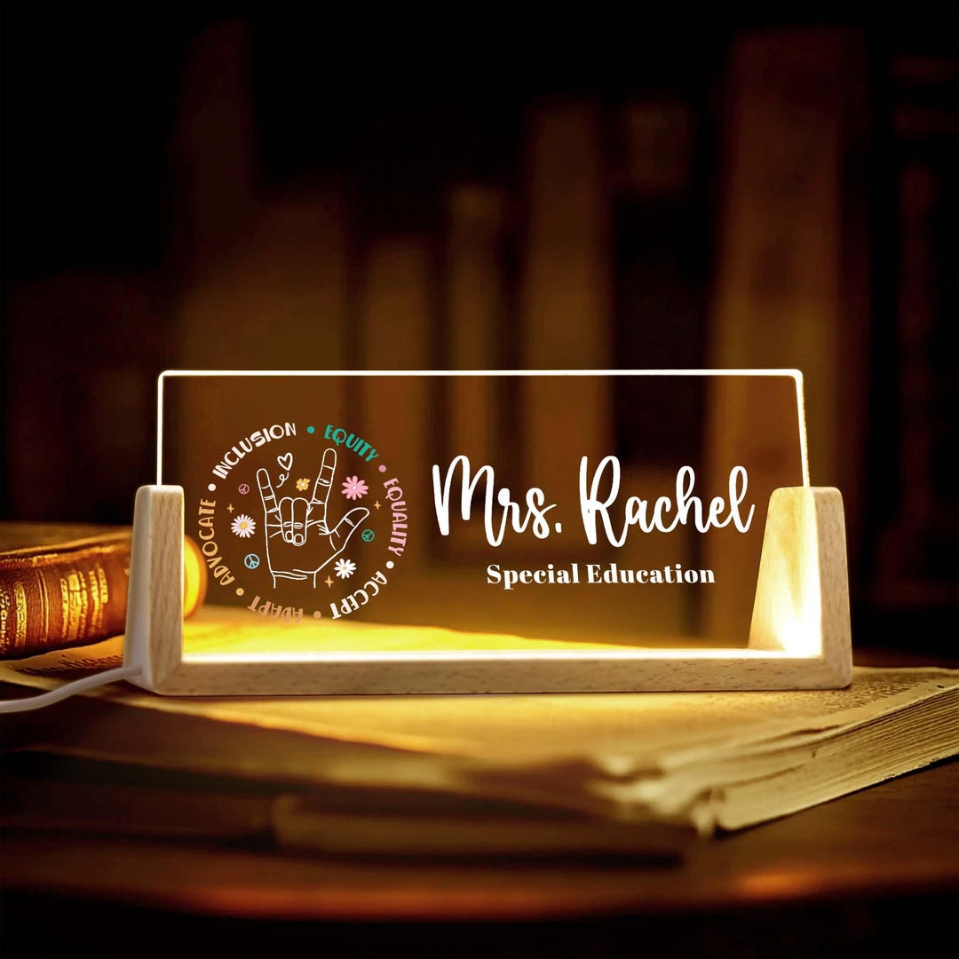 Customized Desk Name Plate With Lights, SPED Teacher Gifts, Teacher ...