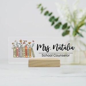 School Counselor Name Sign, Teacher Desk Plaque, Counselor Mental ...