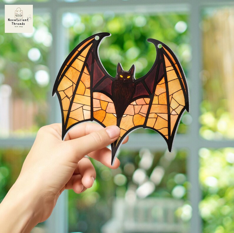 Bat Acrylic Window Hangings, Bat Lovers Gift,spooky Bat Decoration ...