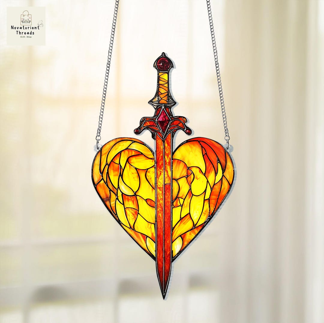 Fireheart Acrylic Suncatcher, Fantasy TOG Bookish Window Hanging, Aelin ...