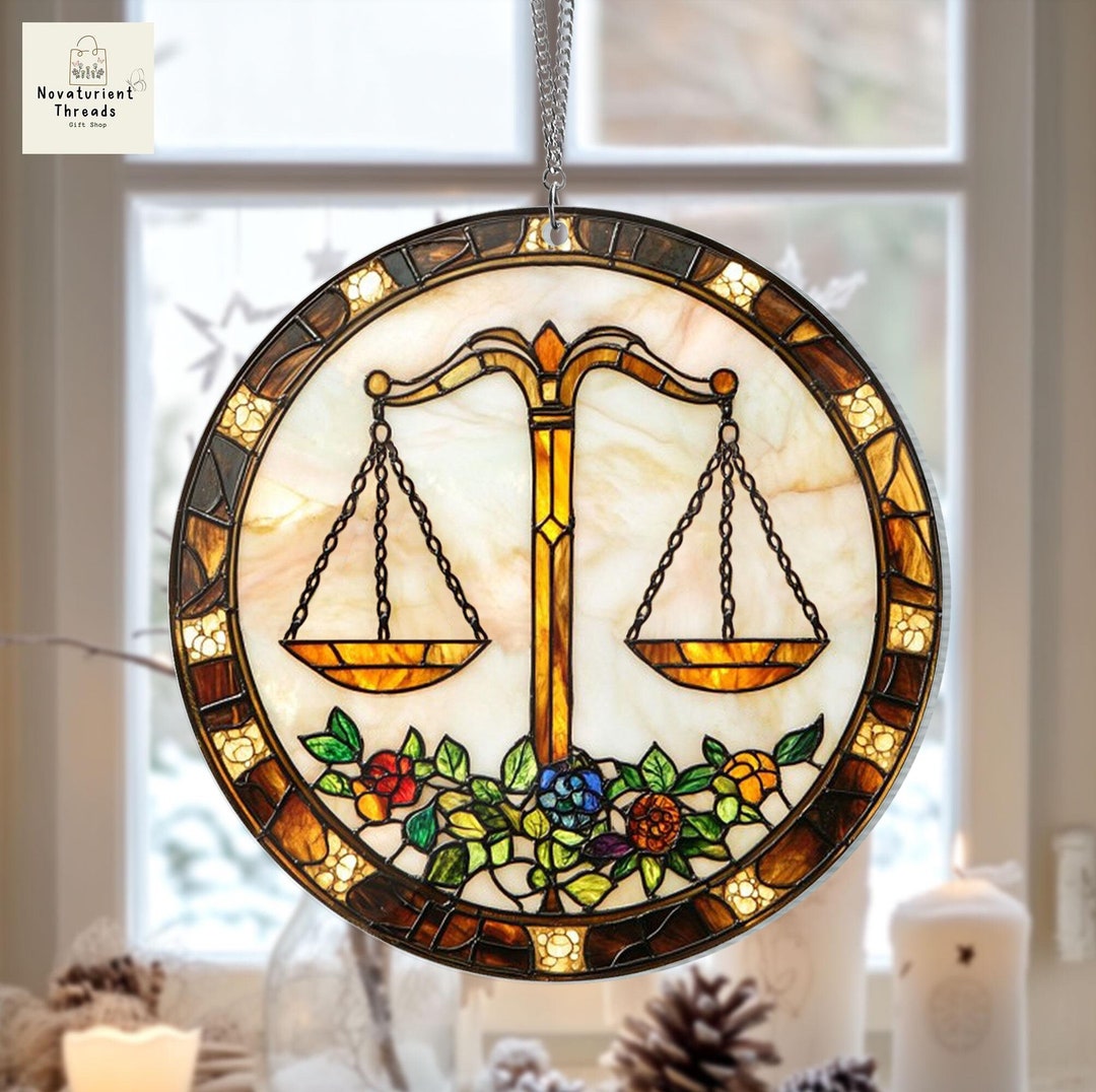 Scales of Justice 2024 Acrylic Window Hanging, Lawyer Christmas Gift ...